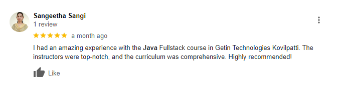 Best Java Full Stack Training in Kovilpatti | Getin Technologies