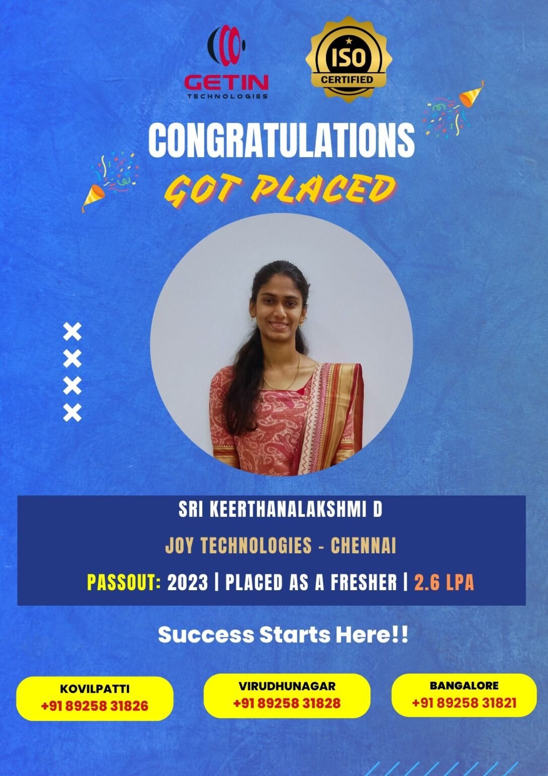 Getin Technologies Placement List | Software Placement Institute